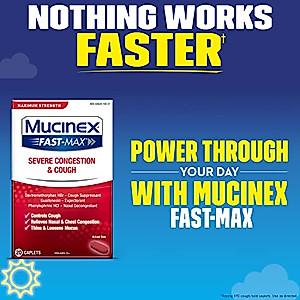 Mucinex Fast-Max Adult Severe Congestion & Cough Caplets, 20ct