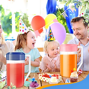 3 Pcs 0.67 Gallon 2.5 Liter Water Pitcher Set Plastic Pitcher with Lid Measurement 3 Position Lid for Hot Cold Drinks Lemon Juice Beverage Ice Tea Dishwasher Safe, 85 Oz (Clear and Pink, White, Blue)