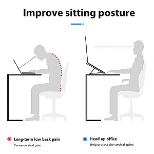 Gshine Laptop Stand, Ergonomic Aluminum Laptop Computer Stand, Foldable Computer Riser, Laptop Riser Notebook Holder, Compatible with MacBook Air Pro, Dell XPS, Lenovo 10-15.6" Laptops – Silver