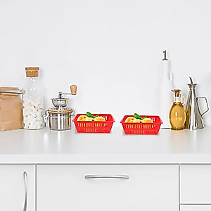 Kisangel 7pcs Coin Baskets Multipurpose Storage Basket Bin Desktop Sundries Container Sundries Organizer for Home Red