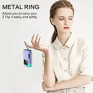 BENTOBEN Samsung Galaxy Z Flip 4 Case, Z Flip 4 5G Case, Heavy Duty 2 in 1 Full Body Rugged Shockproof Protection Cover with Ring Girls Women Boy Men Covers for Galaxy Z Flip 4 6.7”, Purple/Mint