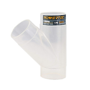 POWERTEC 70228 2-1/2 Inch Y-Fitting Dust Collection Hose Connector, Clear Color