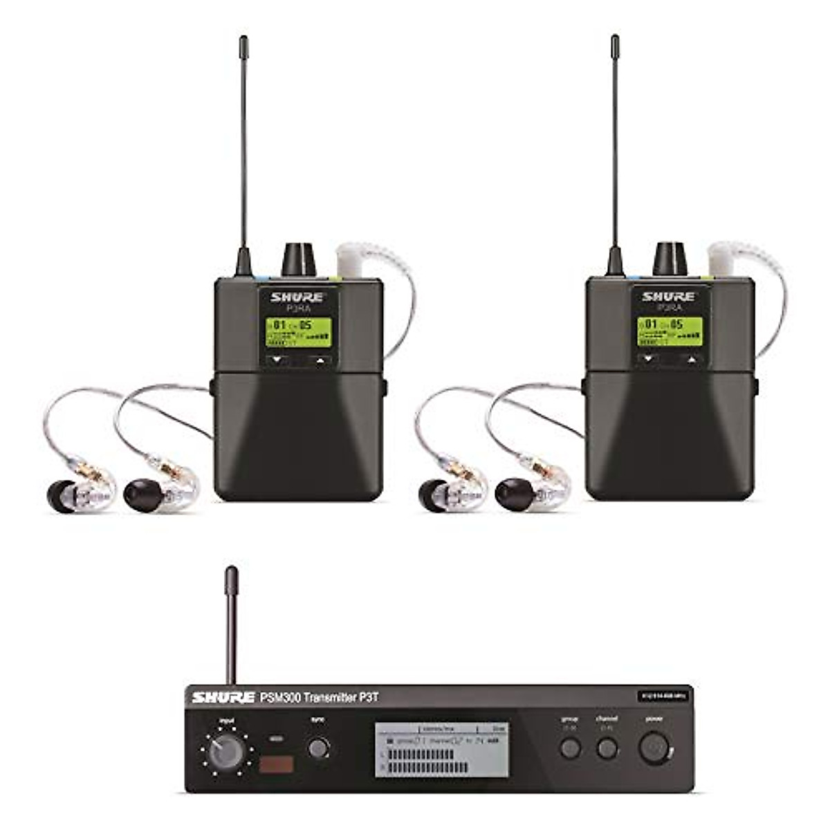 Shure PSM300 P3TRA215TWP Pro Wireless in-Ear Personal Monitor System with SE215-CL Earphones - Twinpack