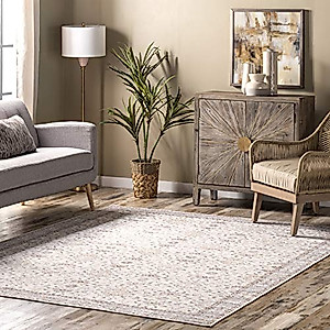 nuLOOM Gemma Machine Washable Transitional Floral Area Rug 4' x 6'