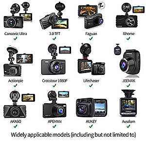 iSaddle Dash Cam Sun Visor Mount Holder/w Various Joints for Yi/Rexing/Falcon/Z-Edge/Old Shark/VANTRUE/Rove/AUKEY/APEMAN/KDLINKS/WheelWitness/Transcend/TaoTronics (99% On-Dash Cameras Suitable)