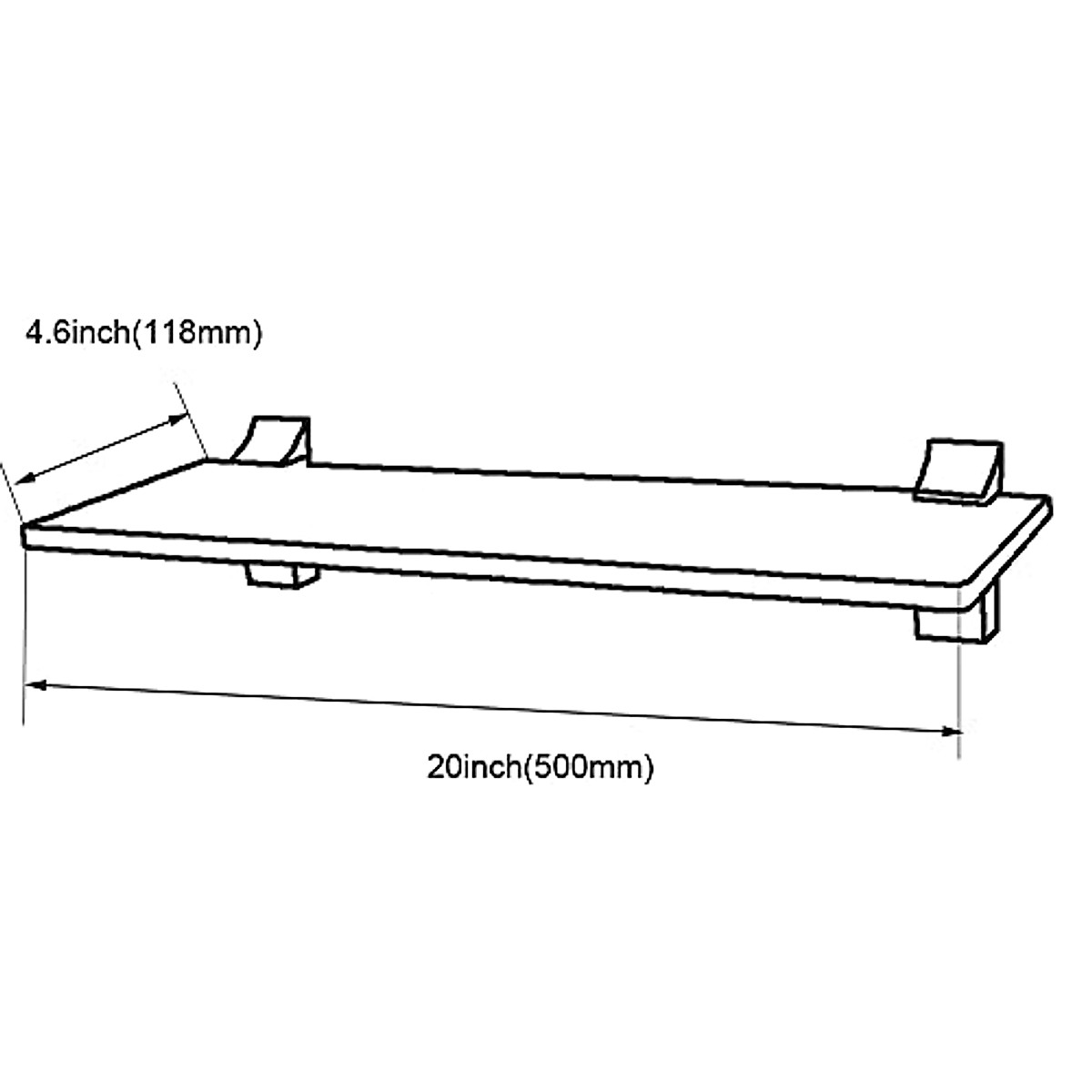 XVL Bathroom Glass Shelf 20 Inch Tempered Glass Rack Brushed Nickel GS3003AM