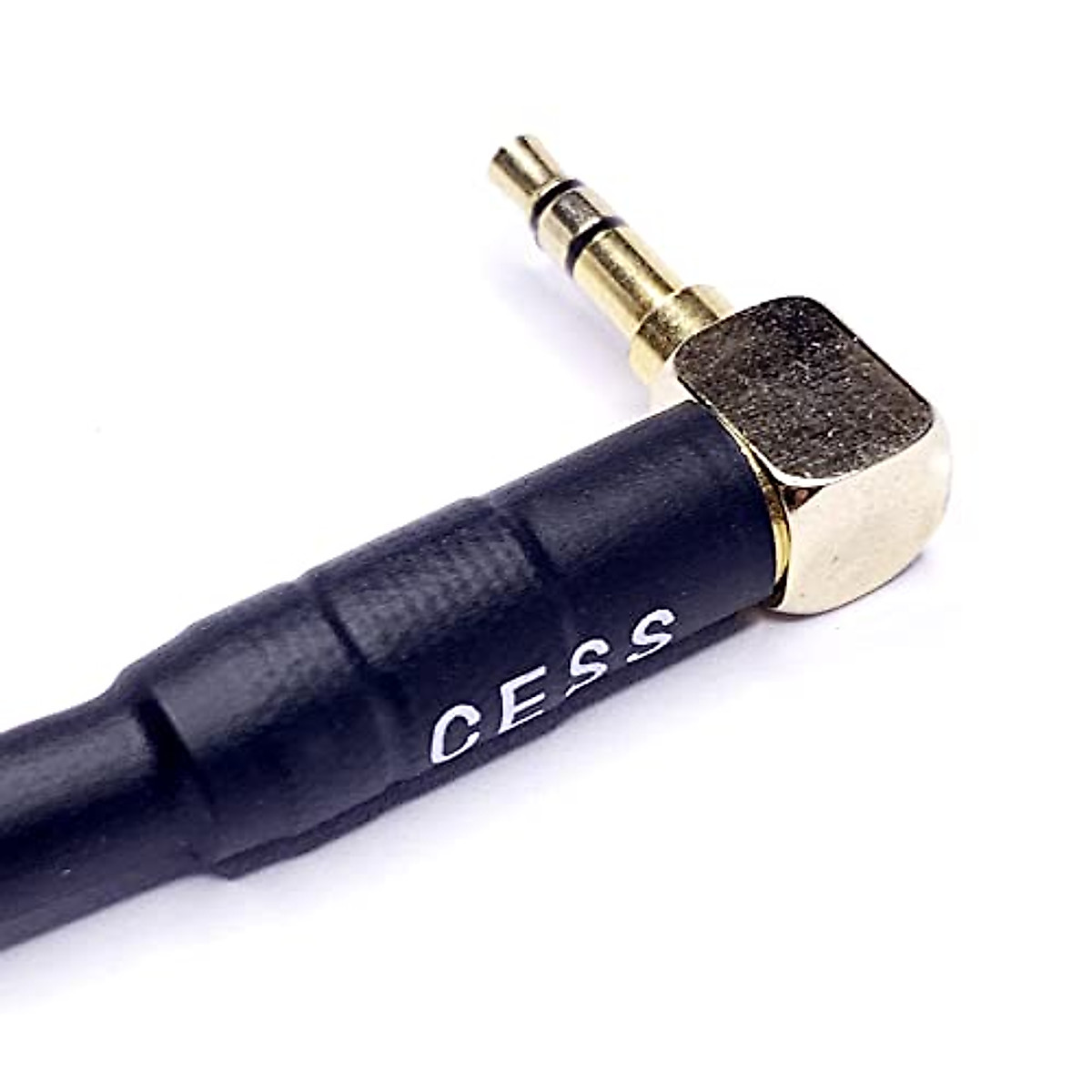 CNCESS CESS-068 Short Audiophile Audio Cable 3.5mm TRS Right Angle Male to Male, 6 Inches