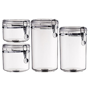 Bellemain 4 Piece Airtight Acrylic Canister Set, Food Storage Container