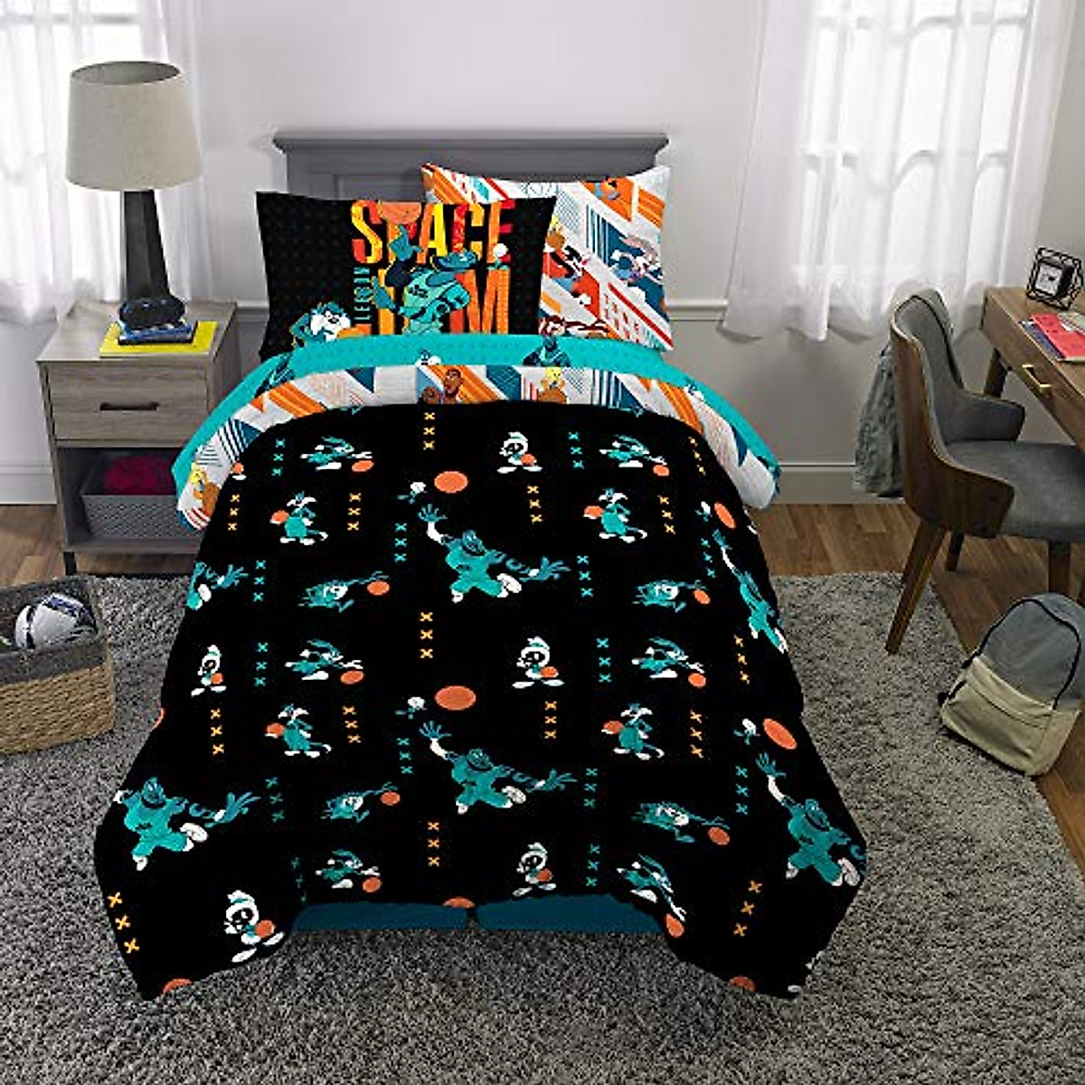 Franco Kids Bedding Super Soft Comforter and Sheet Set with Sham, 5 Piece Twin Size, Space Jam 2 A New Legacy