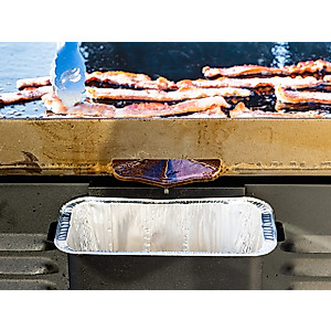 Blackstone 1883 Gas Hood & Side Shelves Heavy Duty Flat Top Griddle Grill Station 28 inch Black & 5017 Grease Cup Liners for Rear Grease Griddles - 10-Pack