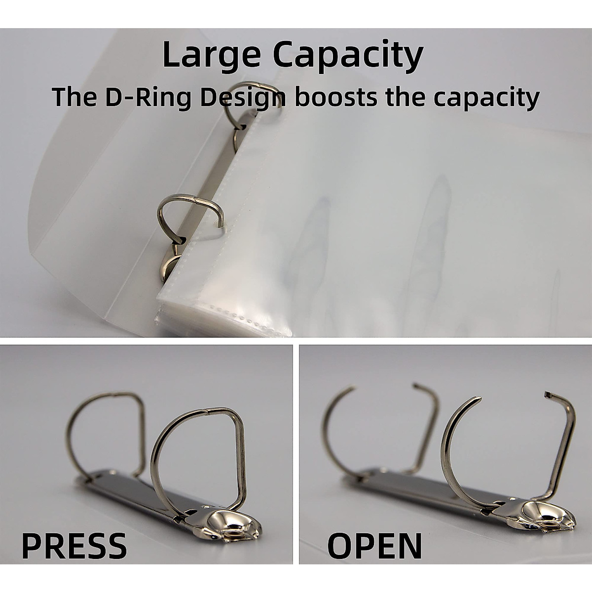 NEGLEX Cookie Stencil Storage Binder, Stamp & Die Cut Storage Binder with 50 Clear Sheet Protectors Holds 6"x6" Size - Clear Binder with D-rings for Scrapbooking Die-Cuts, Embossing Folders Organizer