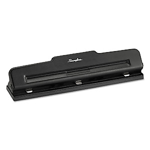 Swingline 2-3 Hole Punch, Semi-Adjustable, Light Duty Hole Puncher, 10 Sheet Punch Capacity, Black (74015)