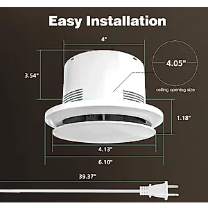 SBONNI Bathroom Exhaust Fan with Light, Upgraded Two Way Bathroom Vent Fan Light with Remote Control 90 CFM 0.3Sones Energy-Saving Household Ventilation Fans, Ceiling Wall Mount for Kitchen Garage