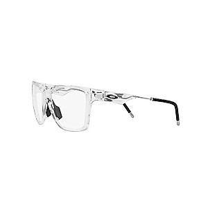 Oakley Men's Ox8028 Nxtlvl Square Prescription Eyewear Frames, Polished Clear/Demo Lens, 58 mm