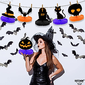 KatchOn, Halloween Centerpieces for Tables - Pack of 9 | Orange and Black Halloween Table Centerpiece for Halloween Table Decorations | Pumpkin Halloween Centerpiece for Halloween Decorations Indoor