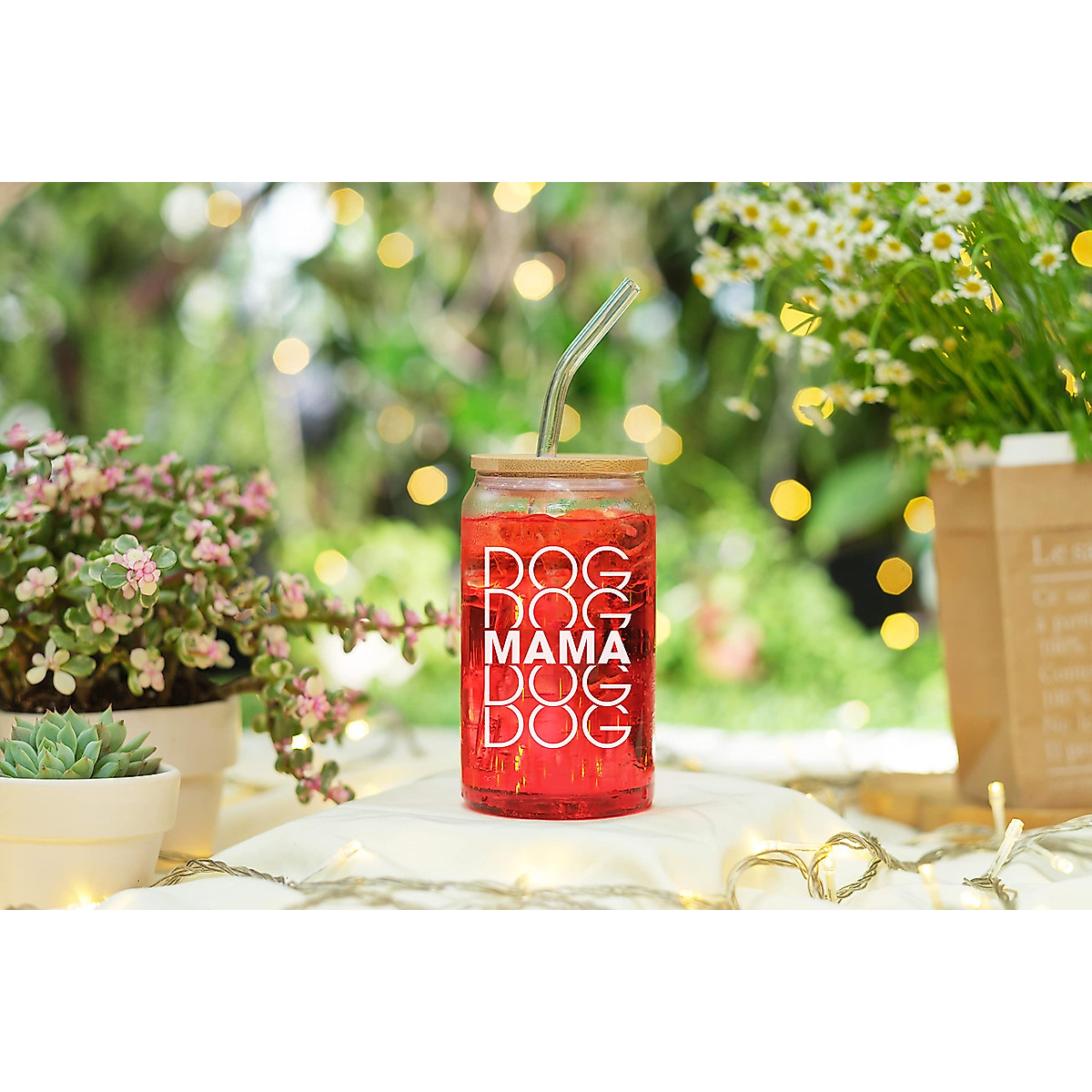 NewEleven Mothers Day Gifts For Dog Lovers, Dog Owners, Dog Mama, Dog Mom, Fur Mama - Dog Mom Gifts For Women - Cute Funny Gifts For Women, Best Friend, Girlfriend - 16 Oz Coffee Glass