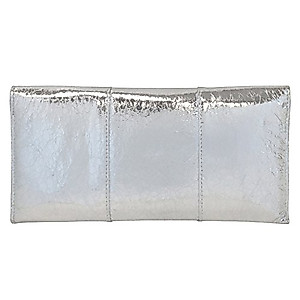 JNB Crushed Metallic Clutch, Silver