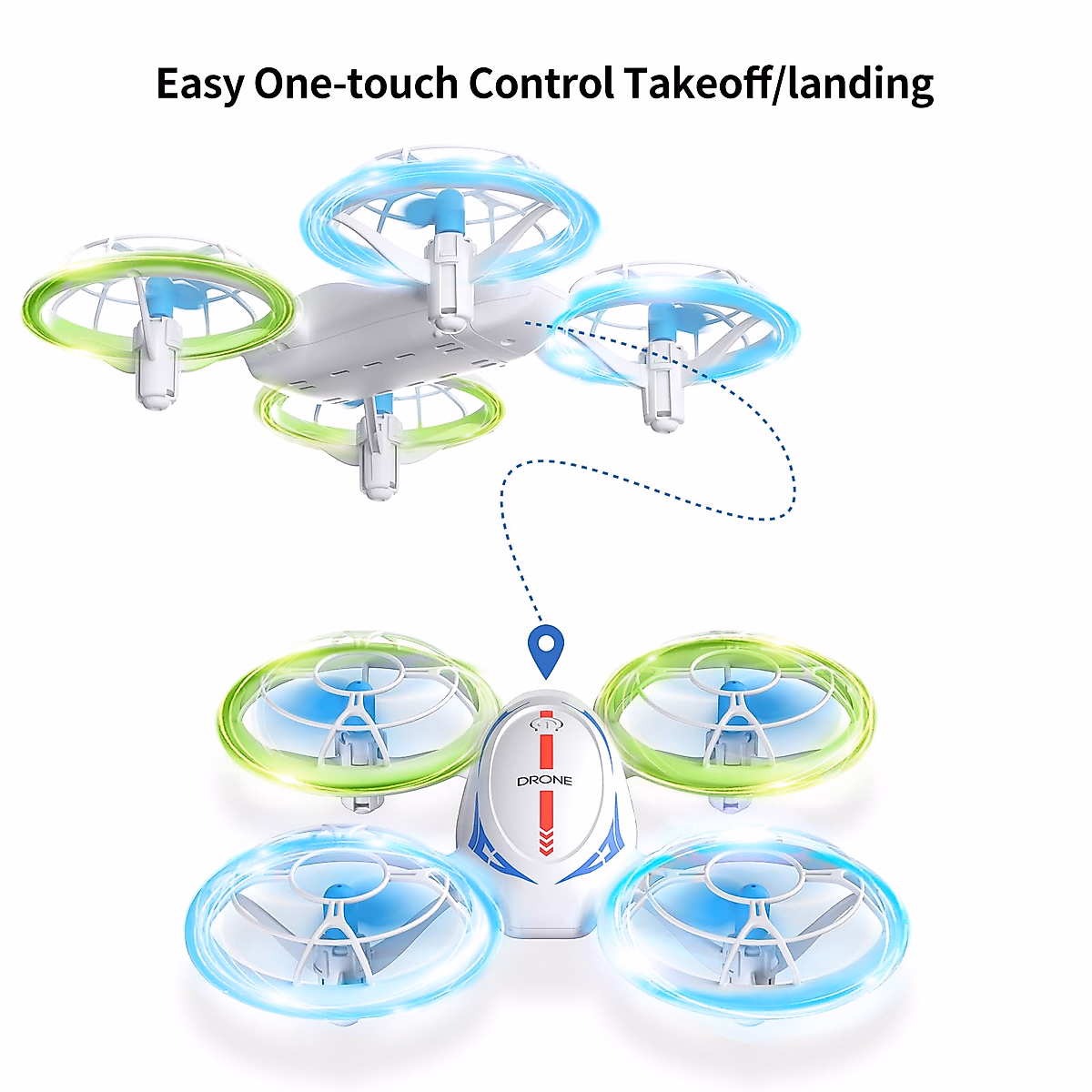ACECHUM LED Mini Drones for Kids, Remote Control Small Drone with Altitude Hold, 360° Tumbling and 360° Rotating Colorful Flight, Flying Toys for 3 4 5 6 7 8-12 Year Old Boys Girls Gifts