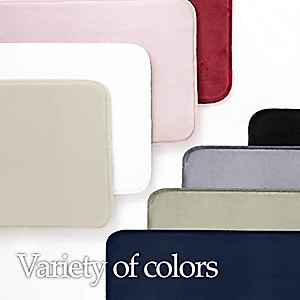 lalaLOOM Thick Memory Foam Bath Rugs, Soft Velvet is Absorbent, Bathroom Mats, Durable Dots on Underside, Machine Washable Bathmat, Carpet Rug, Plush Room Décor for Shower Floor, 24x17, Wine