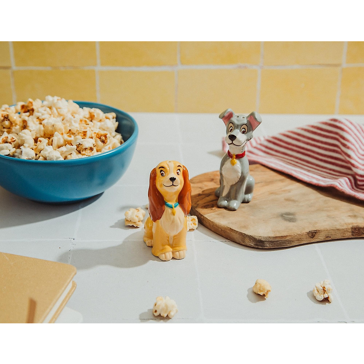 Disney Lady and The Tramp Ceramic Salt and Pepper Shakers, Set of 2 | Spice Dispenser Storage Canisters