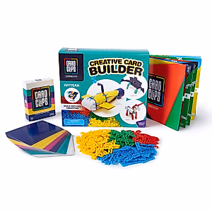 Card Clips 194 pcs Creative Card Building kit - Construction Toys for Girls and Boys Educational STEM Building Alternative to Building Blocks Toy (Artisan)
