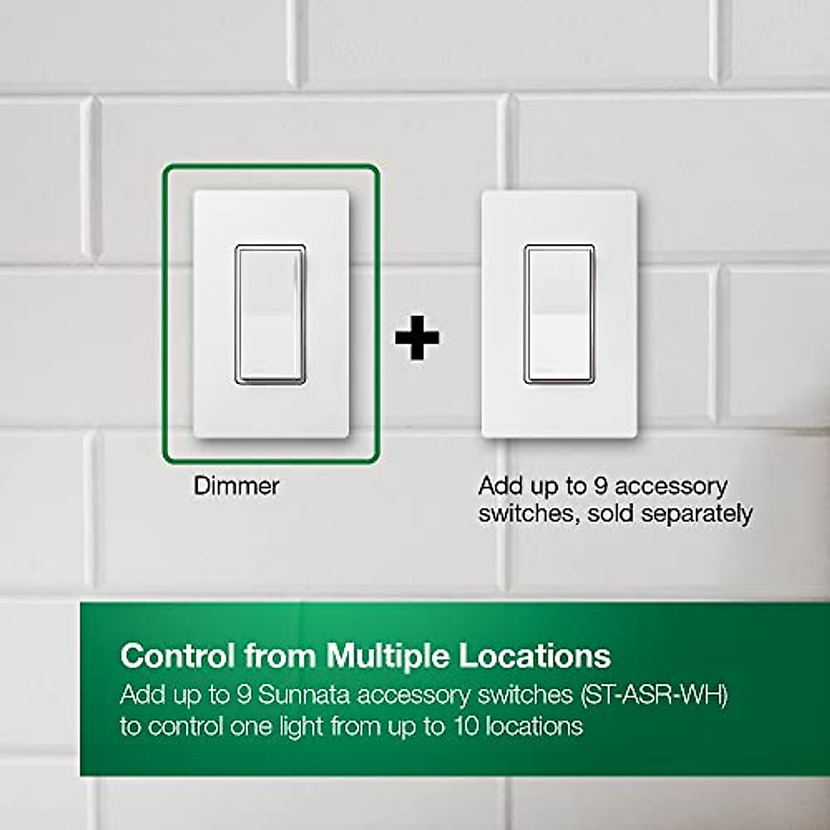 Lutron Sunnata Touch Dimmer Switch with Wallplate with LED+ Advanced Technology, for LED and Incandescent, 3 Way/Multi Location, STCL-153MW-WH, White