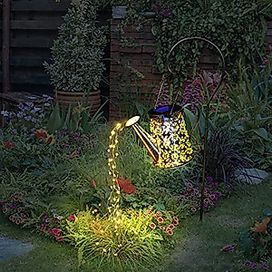 Anordsem Solar Watering Can Lights,Hanging Solar Waterfall Lights Waterproof Outside Decorations Decor for Yard Porch Lawn Backyard Landscape Pathway Patio Gifts for Mom Grandma Women Birthday