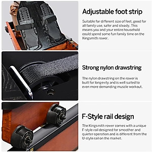 KINGSMITH WR1 Foldable Water Rowing Machine Patented 3-Fold Technology, Full Body Workout, Low-Impact, Digital Display