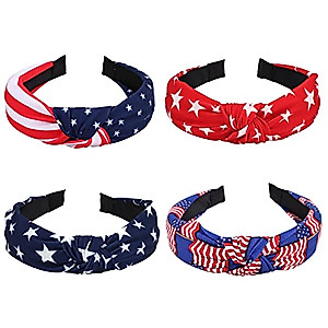 Ardorchid USA Flag Headbands American Patriotic Independence Day 4th of July Headband Red White and Blue Hair Hoop for Women Girls Gifts Hair Accessories