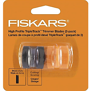Fiskars 01-001555J TripleTrack High Profile Replacement Blades Cut/Score Style I, 1.5x1.5x1 Inch, Black and Orange