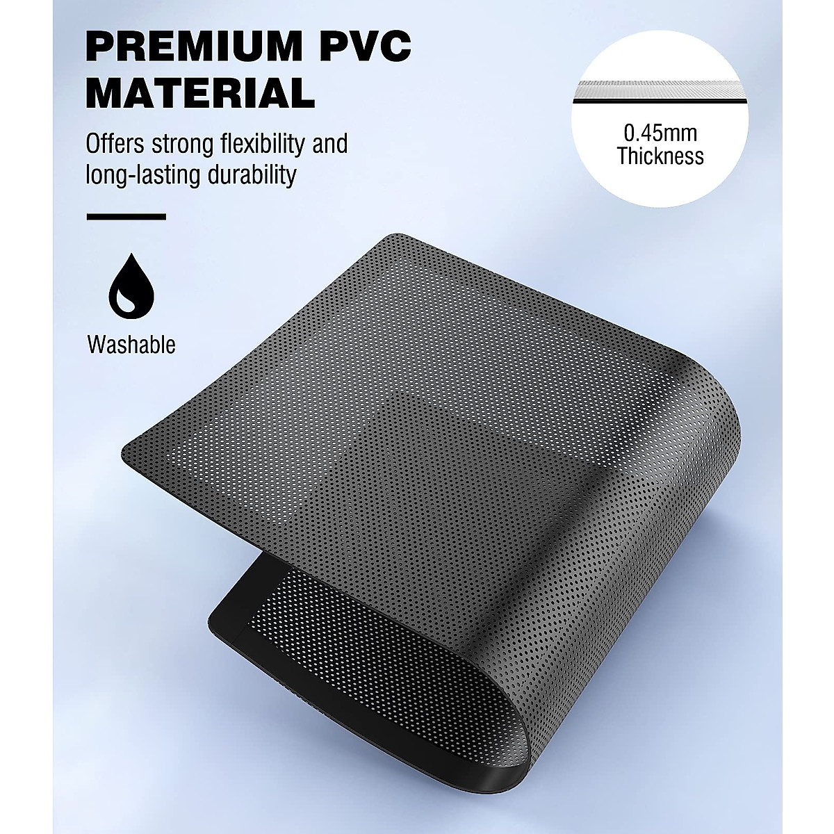 MoKo 140 x 280mm PC Case Magnetic Dust Mesh Filter, 0.5mm PVC Mesh Hole Computer Cooler Fan Dust Filter, Magnetic Frame Dustproof Mesh Filter Cover Fan Filter Grills for Computer PC Case - 4PCS