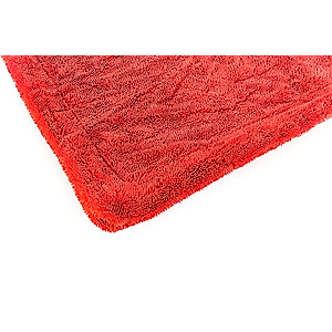 The Rag Company - The 1500 - Heavy Duty Microfiber Drying Towel; Perfect for Trucks, Commercial Vehicles, RVs, Boats, and More; Premium 70/30 Blend Twist Loop Design, 1500gsm, 30in x 30in, Red
