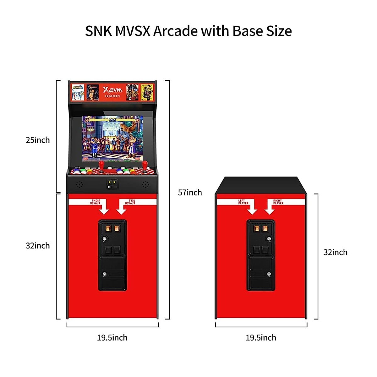UNICO MVSX Base, 32" Tall Base Compatible with UNICO MVSX Arcade Machine