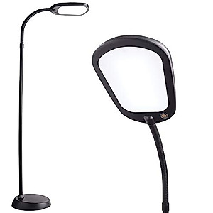 Newhouse Lighting NHFL-AP-BK Apollo LED Floor Lamp Energy-Efficient Natural Reading Artists Crafts Adjustable Gooseneck Task Light, Black