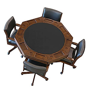 Fairview Game Rooms 3-in1 Combination Game & Dining Table Set with 4 Rocker-Swivel Chairs- (Chestnut)