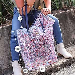 Packed Party The Essentials Tote; Women and Girls Small Fashion Shoulder Bucket Bag; Trendy Look for Ladies at School, Work, Travel, and the Beach; Navy Blue