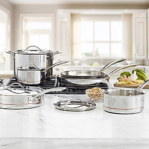 Generic Kirkland Signature 5-ply Clad Stainless Cookware Set, 10-piece, Variety Pack