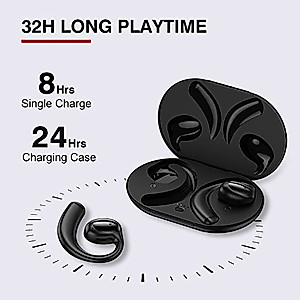 TRANYA Open Ear Bluetooth Headphones, Wireless Earbuds with APTX Adaptive Sound 16MM Large Driver, CVC8.0 Noise Cancellation, IPX5 Waterproof Sports Earbuds with 32H Playtime for Workout
