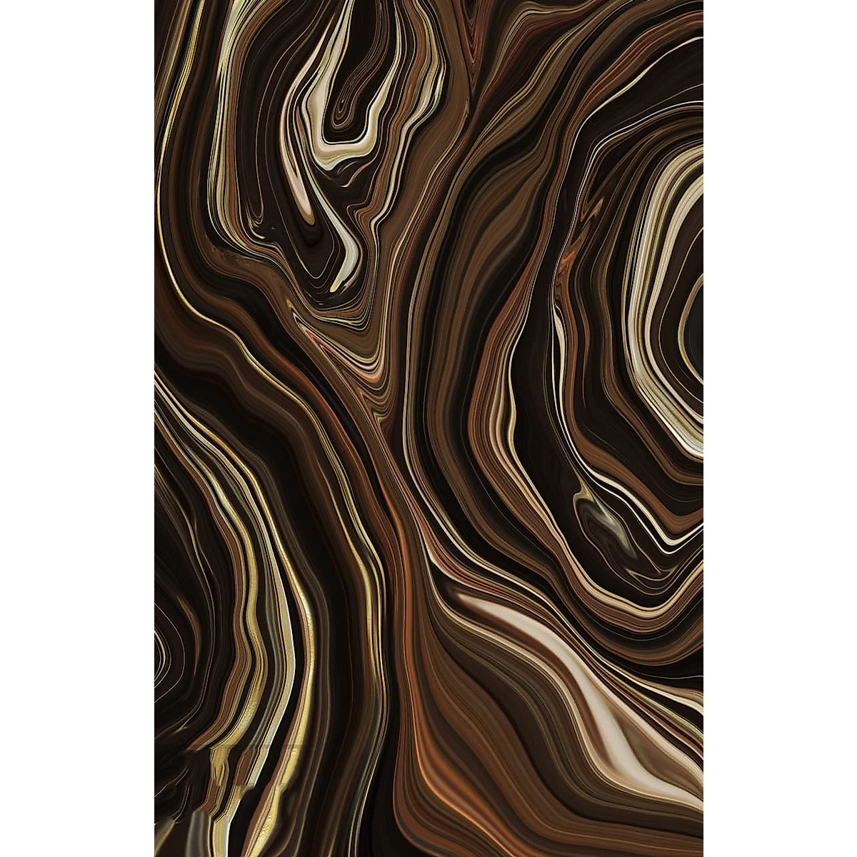 Black Brown Liquid Abstract Marble Area Rug for Living Room Bedroom Modern Lux Waves Diningroom Carpet Washable Soft Thick Home Office Floor Rug Indoor Outdoor Runners 2x6