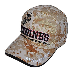 Icon Sports Group US Marine Corps Hat Officially Licensed Digital Camo Military Cap, Unisex Armed Forces Baseball Cap, One Size