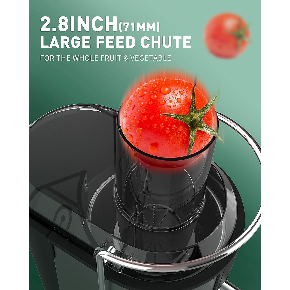 MAMA'S CHOICE Juicer Machine, 800W Juice Extractor with 3'' Big Mouth, 3 Speed Centrifugal Juicer for Whole Fruit Vegetable, Easy to Clean, Non-Slip Feet, BPA-Free