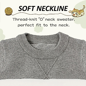 Peecabe Toddler Baby Cable Knit Sweater for Boys Long Sleeve Crewneck Striped Cotton Pullover Sweatshirt Fall Winter 1-5T (2T, Gray)