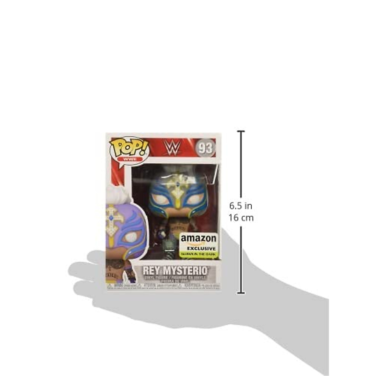 Funko POP WWE: Rey Mysterio, Glow in The Dark, Amazon Exclusive, Multicolor, (58784)