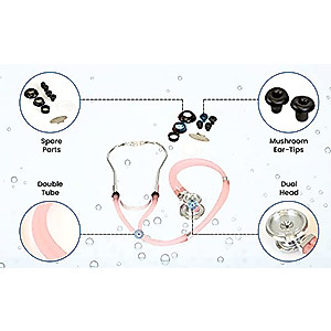 Primacare DS-9295-PK 30" Sprague Rappaport Style Stethoscope for Doctors, Nurses and Medical Students, First Aid Professional Dual Head Cardiology Kit for Men, Women and Pediatric, Pink