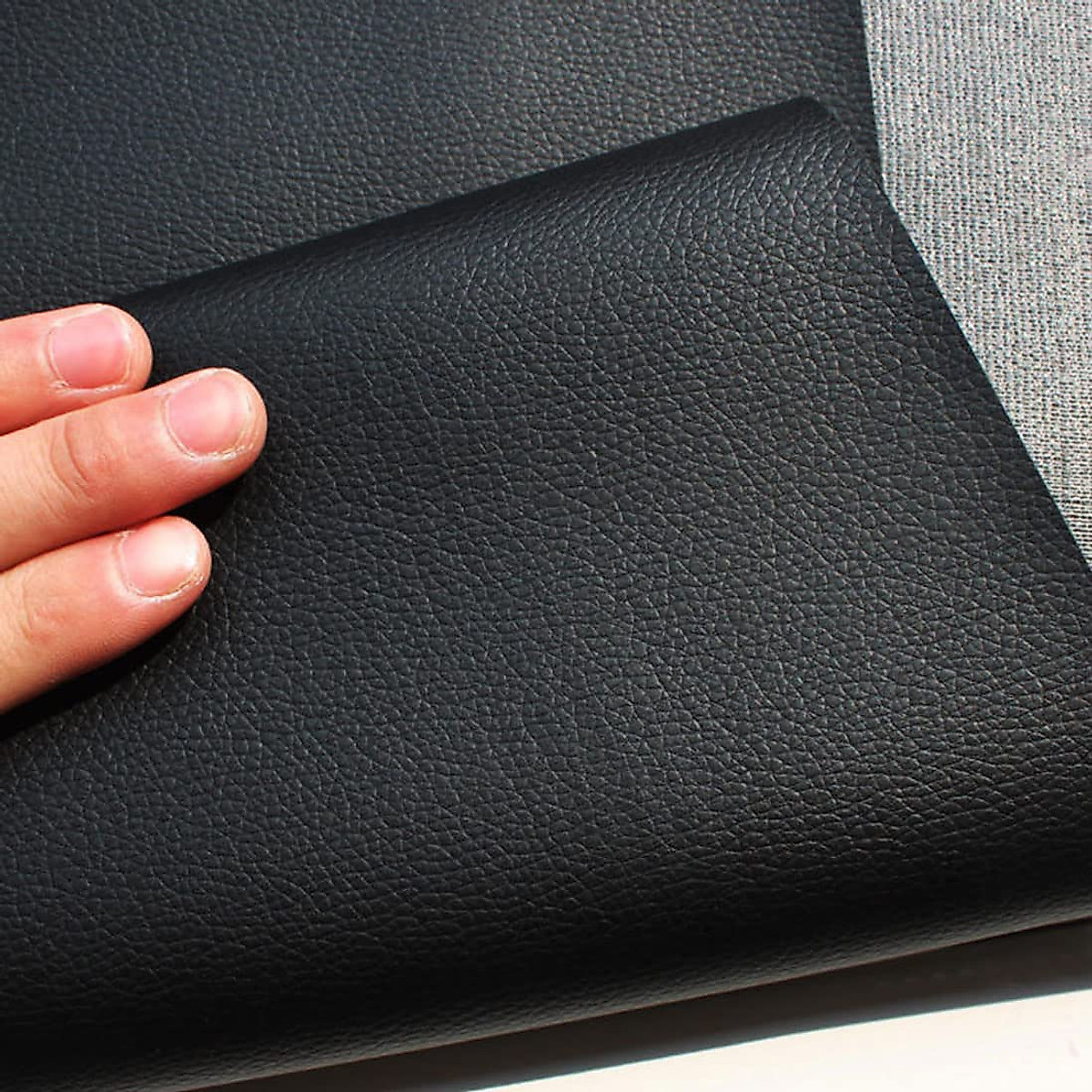 Black Faux Leather PU Leather Fabric 36" x 54" 1 Yard 0.8 mm Thickness Synthetic Leather Upholstery Leather Fabric Leather Material for Upholstery Couch Sofa Bags Chairs Car Seats DIY Crafts