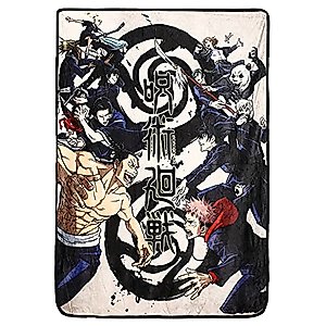 Bioworld Jujutsu Kaisen 48" x 60" Character Throw Blanket