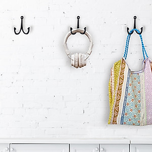 HomeHand Nautical Anchor Cast Iron Black Wall Hook Coat Hooks Bathroom Towel Keys Hooks Screws Included (3 PCS)