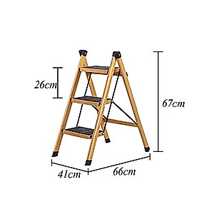 PENGJIE Folding Ladder Step Stool Ladder Stool 3 Step Folding Heavy Duty Steel Portable Anti Slip Mat Tread Compact 150 Kg Capacity