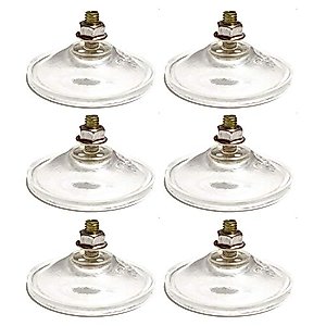 DANXQ Strong Thickened Sucker Clear PVC M6 Thread Screw Suction Cup Hook with Lock Nut for Enhanced Suction,Diameter 5.5 cm (2.16"),6 Pieces,Recommend