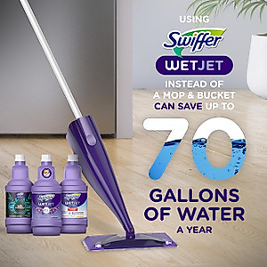 Swiffer WetJet Multi-Purpose Floor Cleaner Solution with Febreze Refill, Lavender Vanilla and Comfort Scent, 1.25 Liter (Pack of 2)